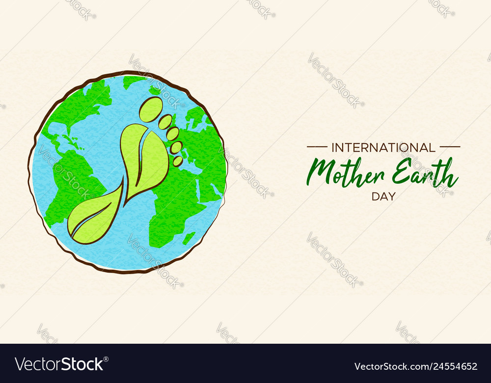 Mother earth day card of carbon footprint concept Vector Image