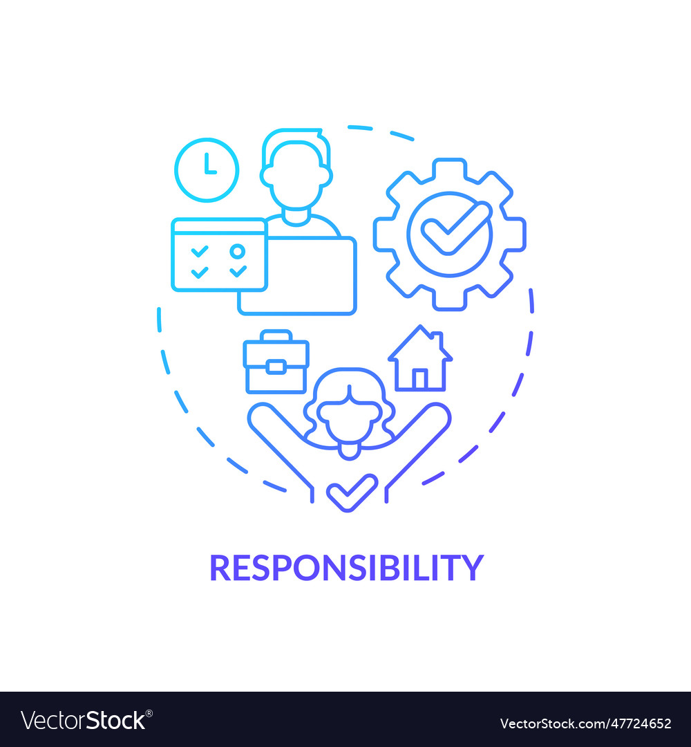 Responsibility blue gradient concept icon Vector Image