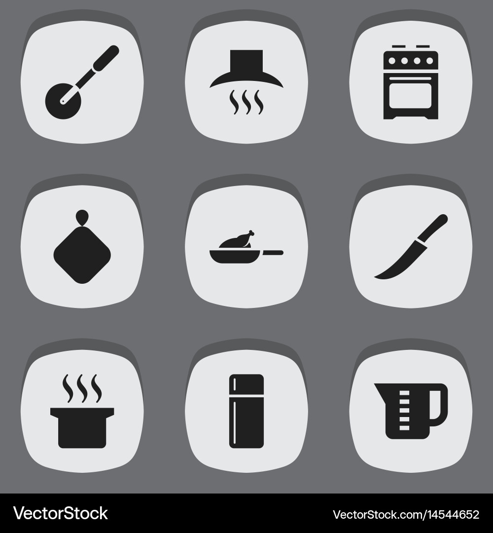 Set 9 editable meal icons includes symbols Vector Image