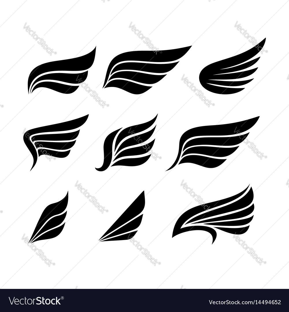 Set wings Royalty Free Vector Image - VectorStock