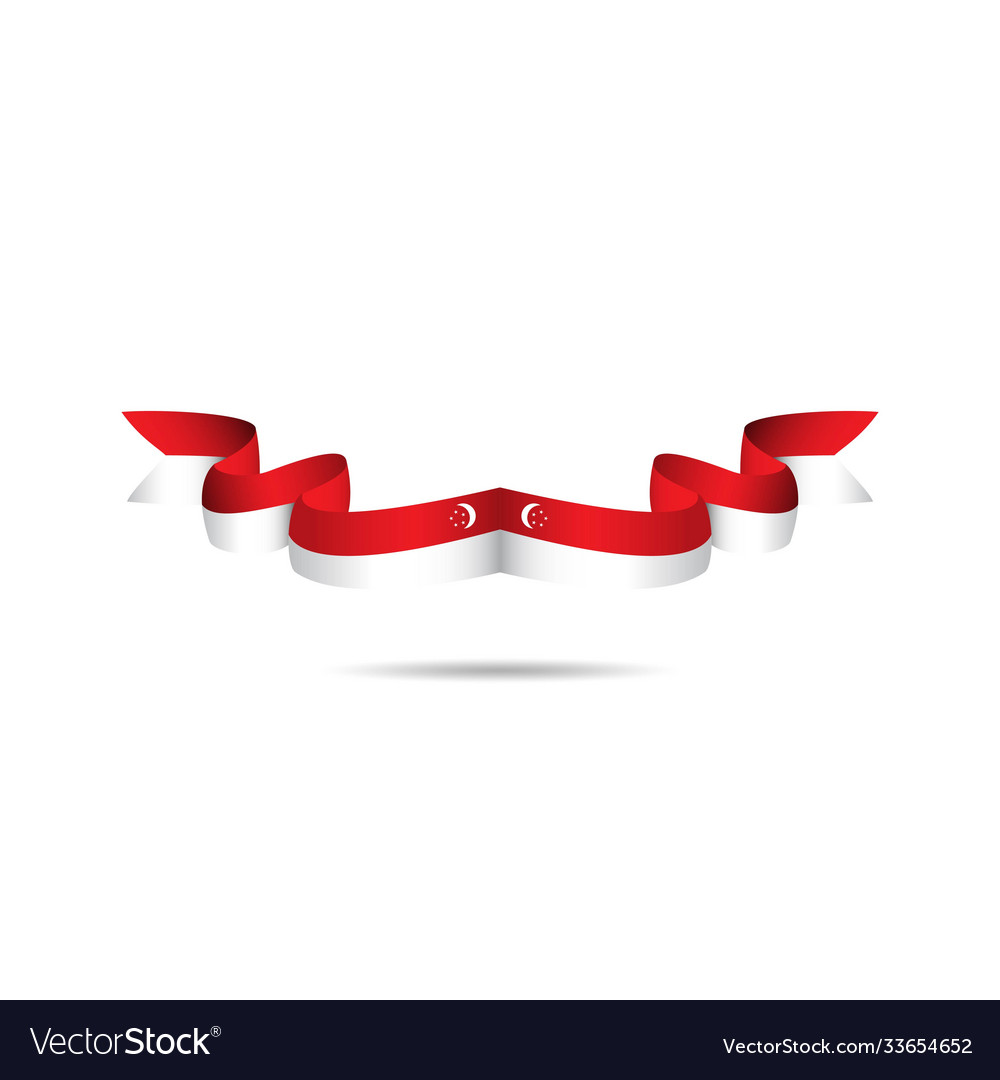 Singapore ribbon flag template design Royalty Free Vector Singapore ribbon flag template design Royalty Free Vector