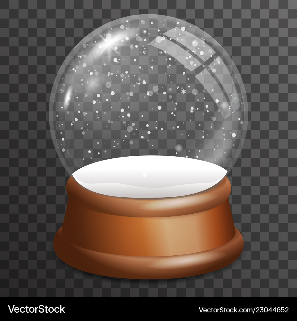 Snow Globe with Wooden Stand Royalty Free Vector Image