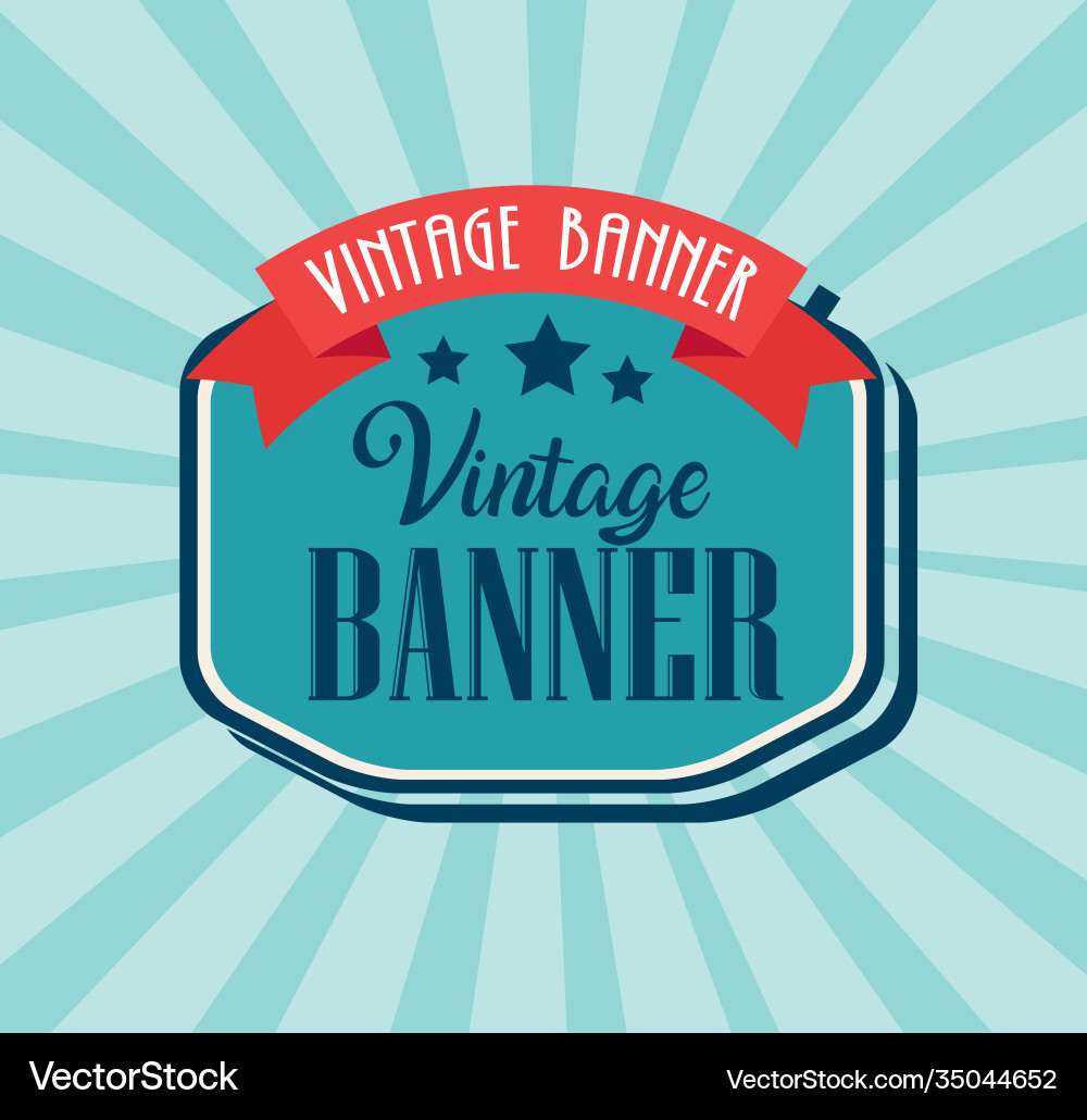 Vintage banner with elegant frame and ribbon Vector Image