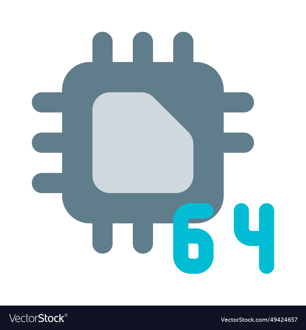 64 Bit Cpu Designed For Data Processing Royalty Free Vector