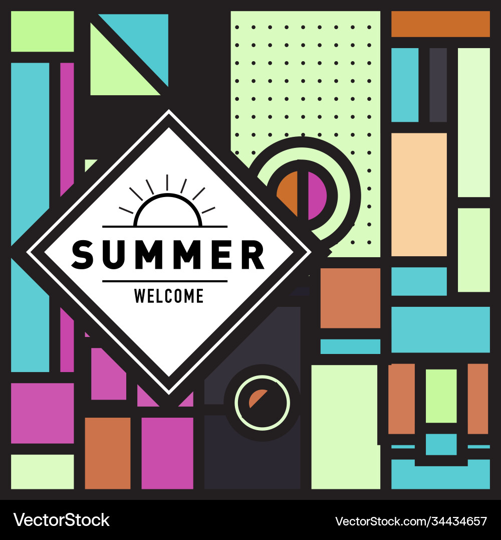 Abstract geometric summer poster and banner Vector Image