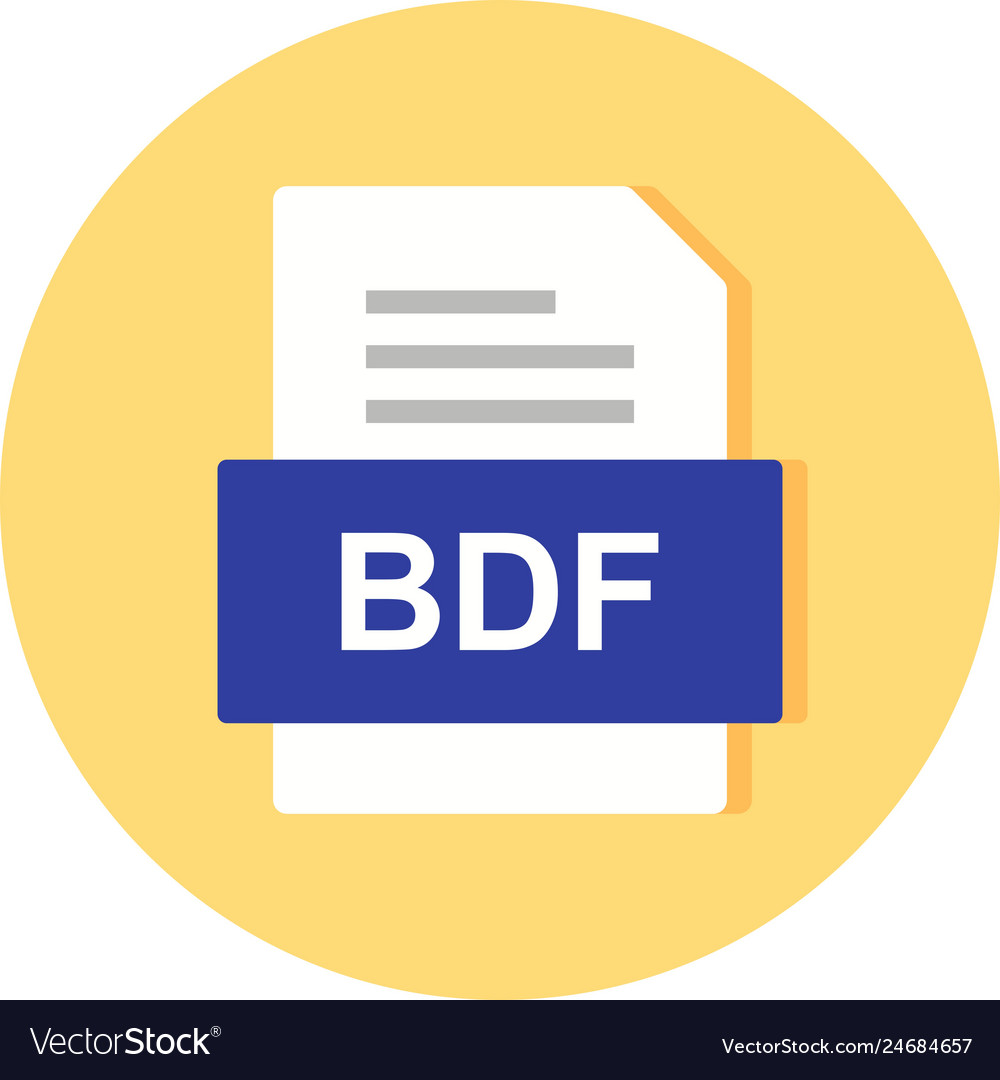 Bdf file document icon Royalty Free Vector Image