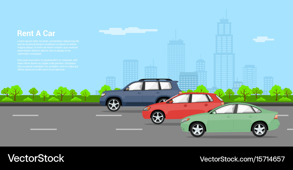 Cars for rent Royalty Free Vector Image - VectorStock