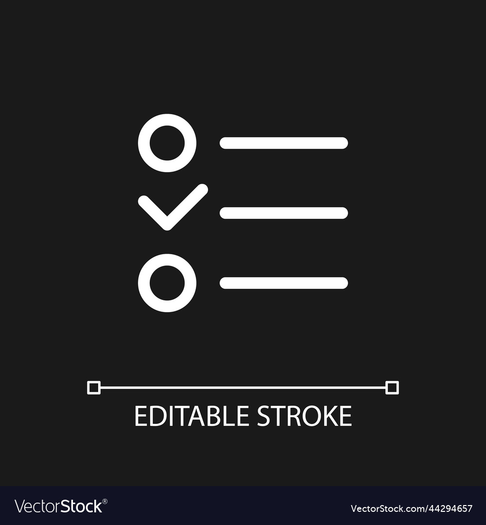 Checklist pixel perfect white linear ui icon Vector Image