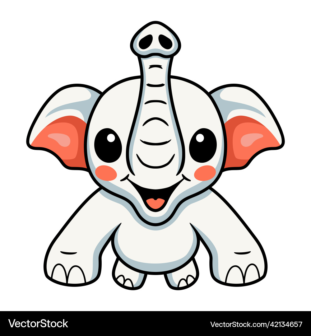 Cute little elephant cartoon jumping Royalty Free Vector