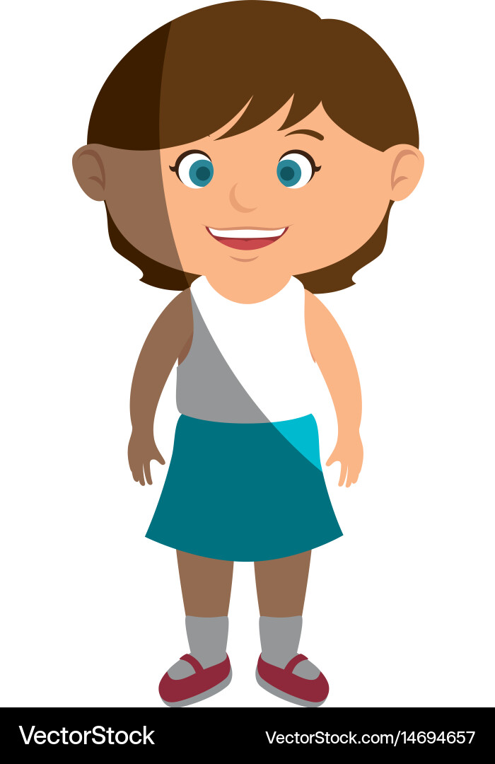 Cute little girl character Royalty Free Vector Image