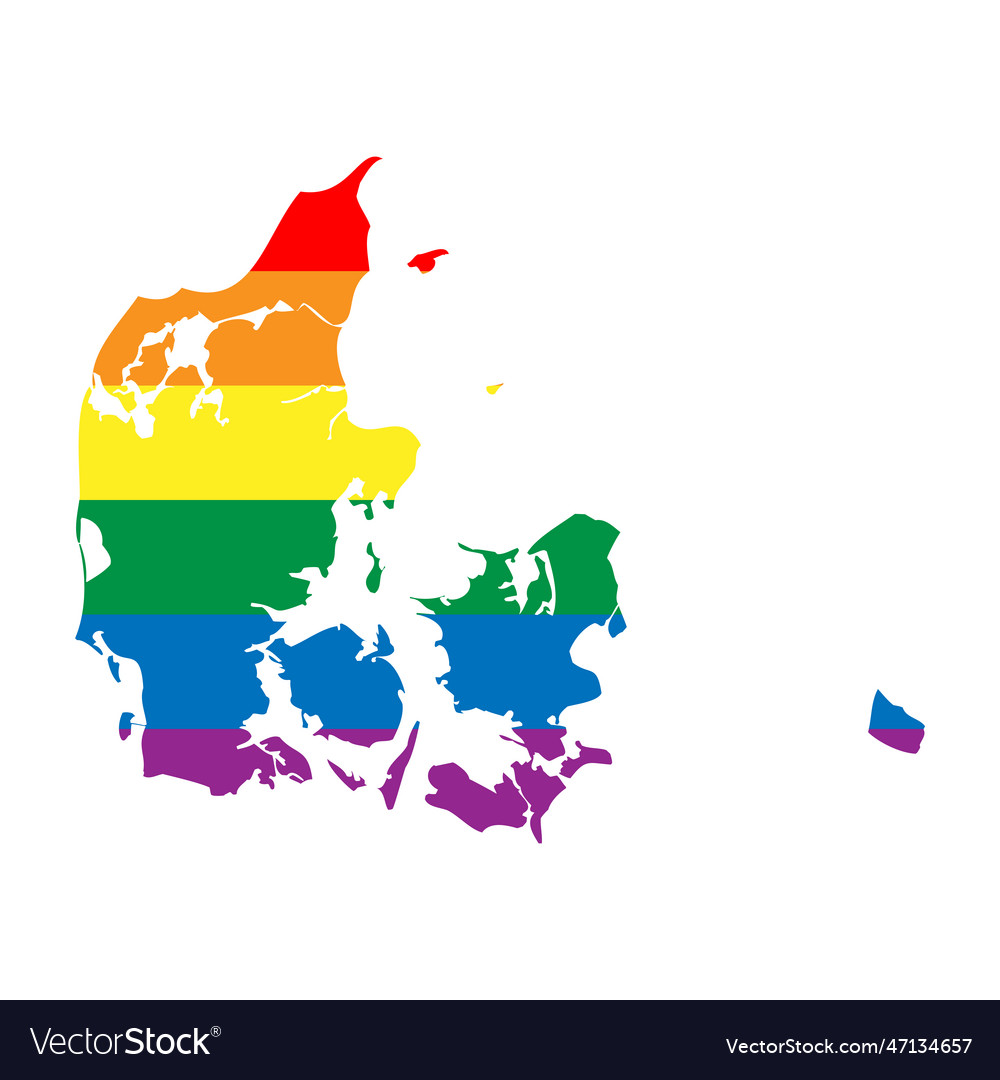 Denmark rainbow map Royalty Free Vector Image - VectorStock