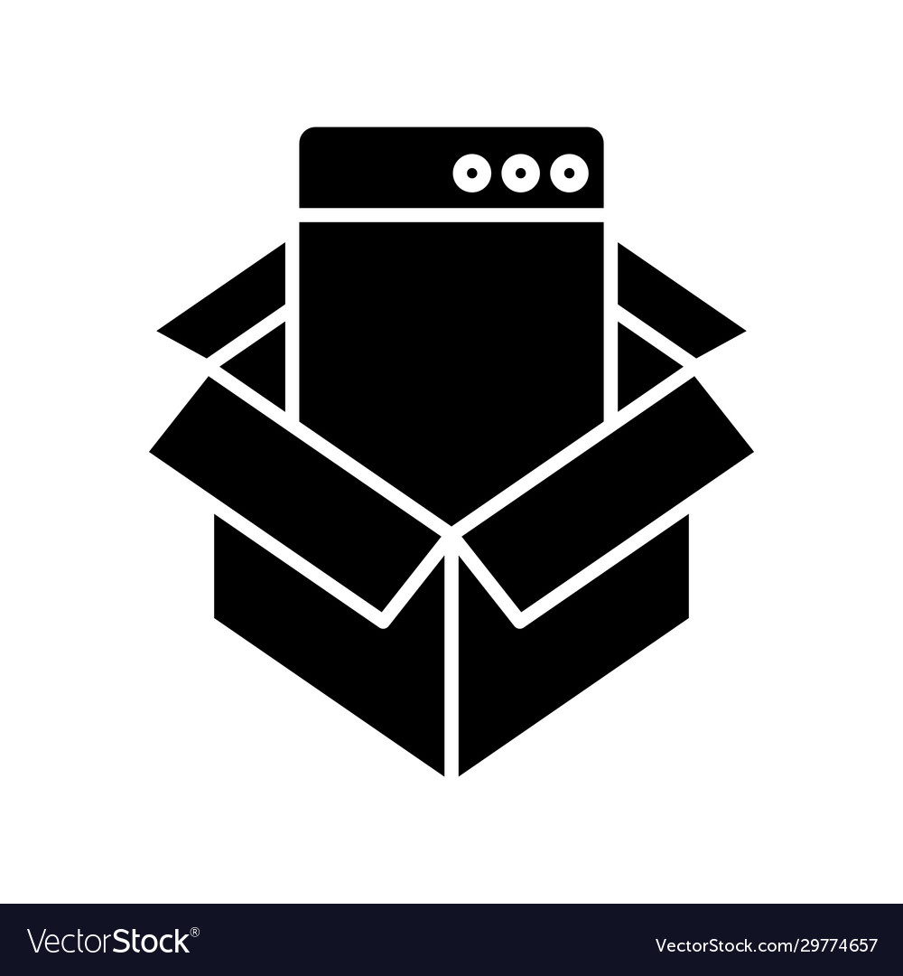 Electronics packaging black icon concept Vector Image