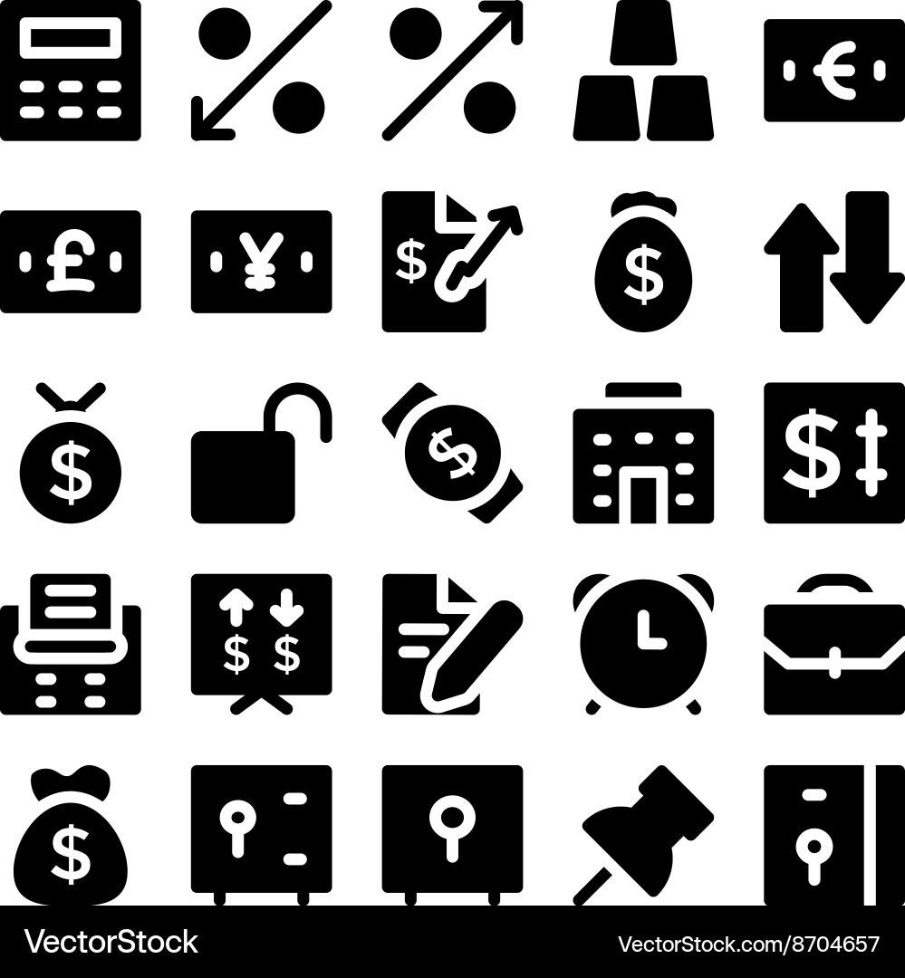 Finance and money icons 5 Royalty Free Vector Image