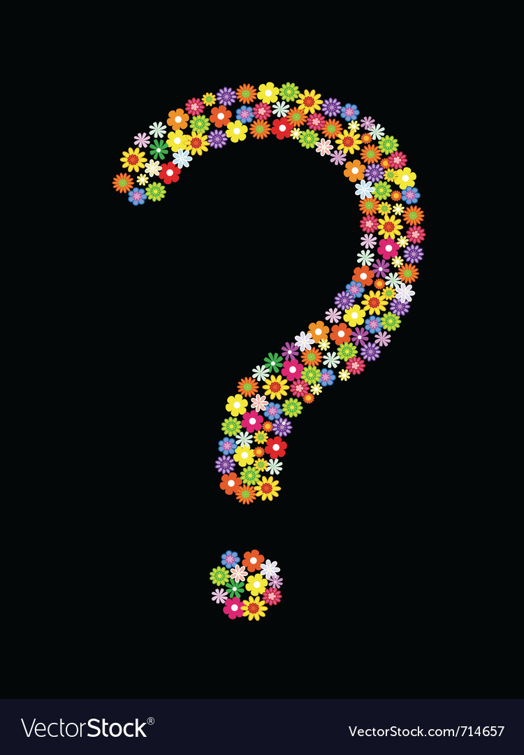 Flower question mark Royalty Free Vector Image