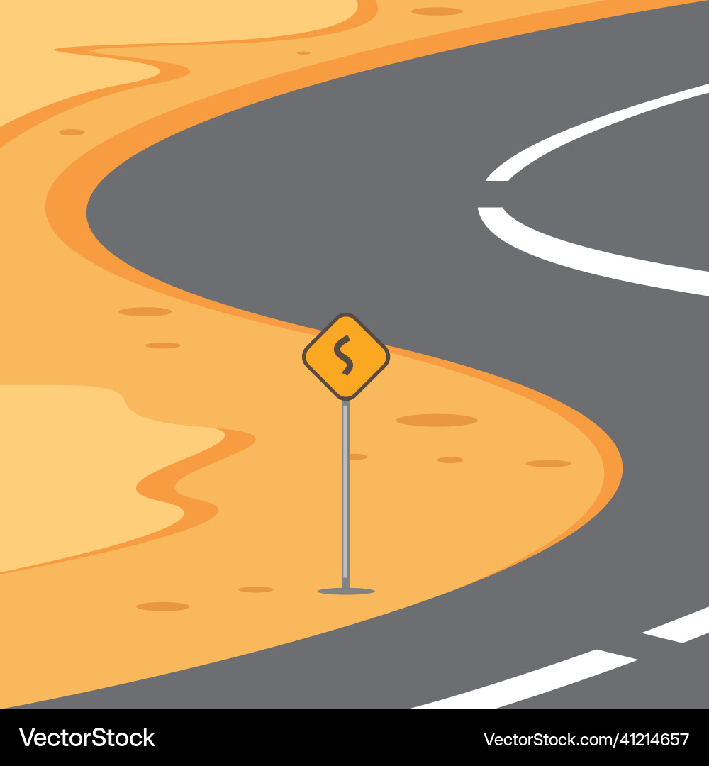 Highway turns in the desert design template Vector Image