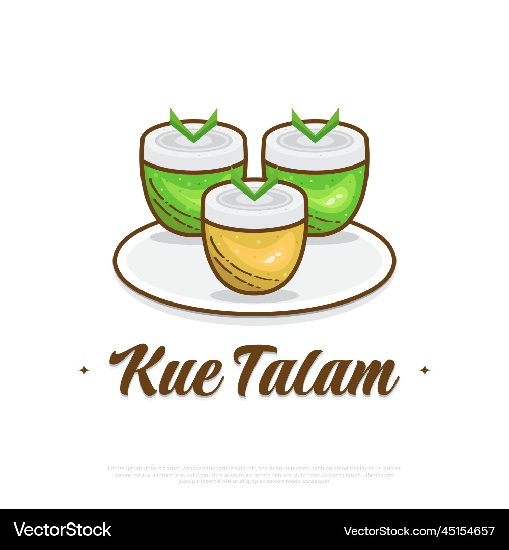 Kue talam indonesian traditional cake Royalty Free Vector