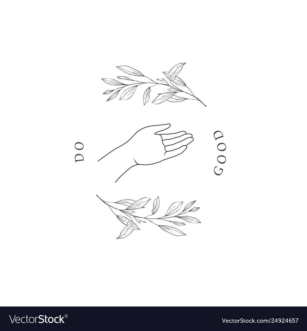 Line design elements hand logo for packaging Vector Image