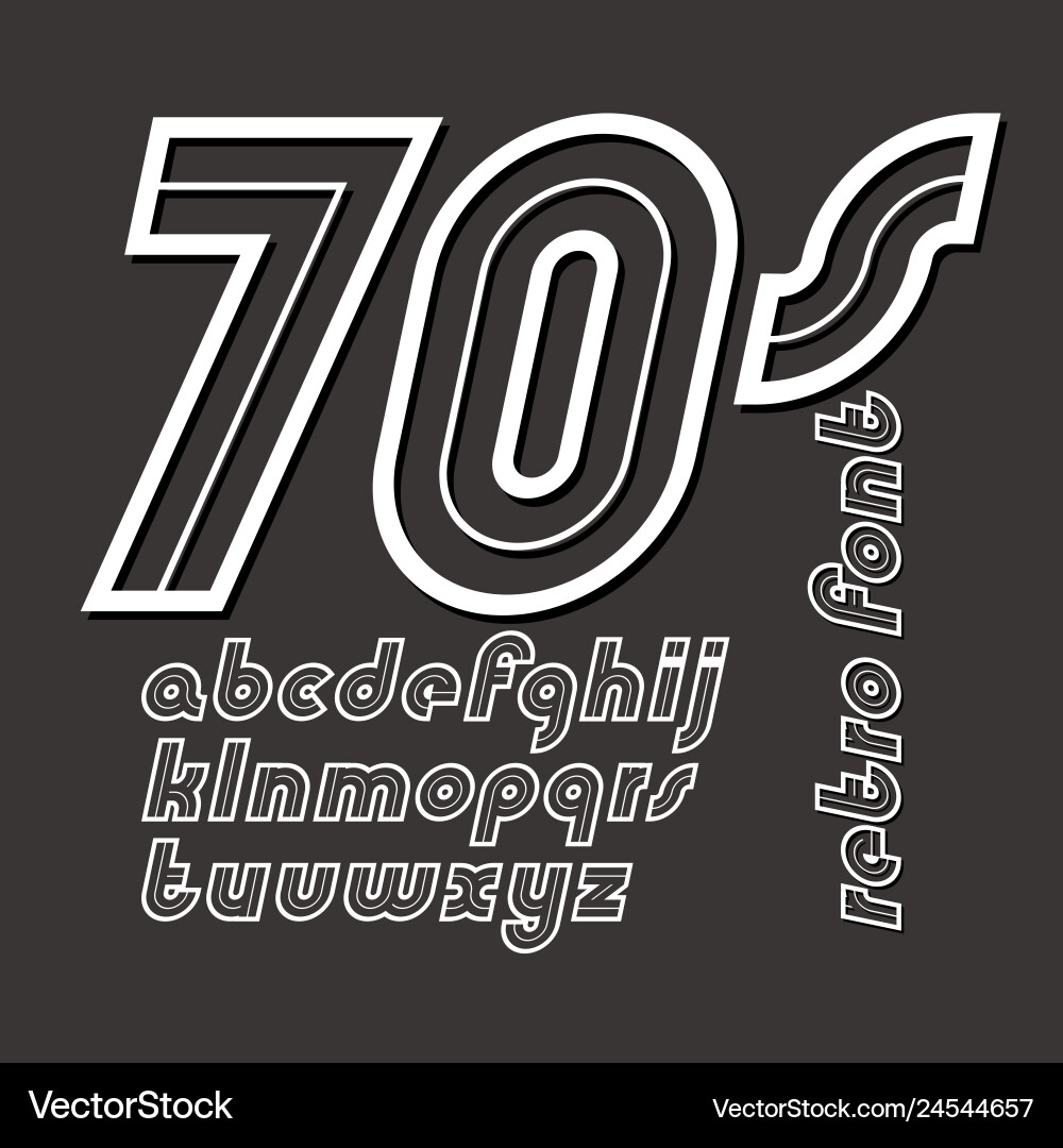 Retro old italic lower case alphabet letters Vector Image