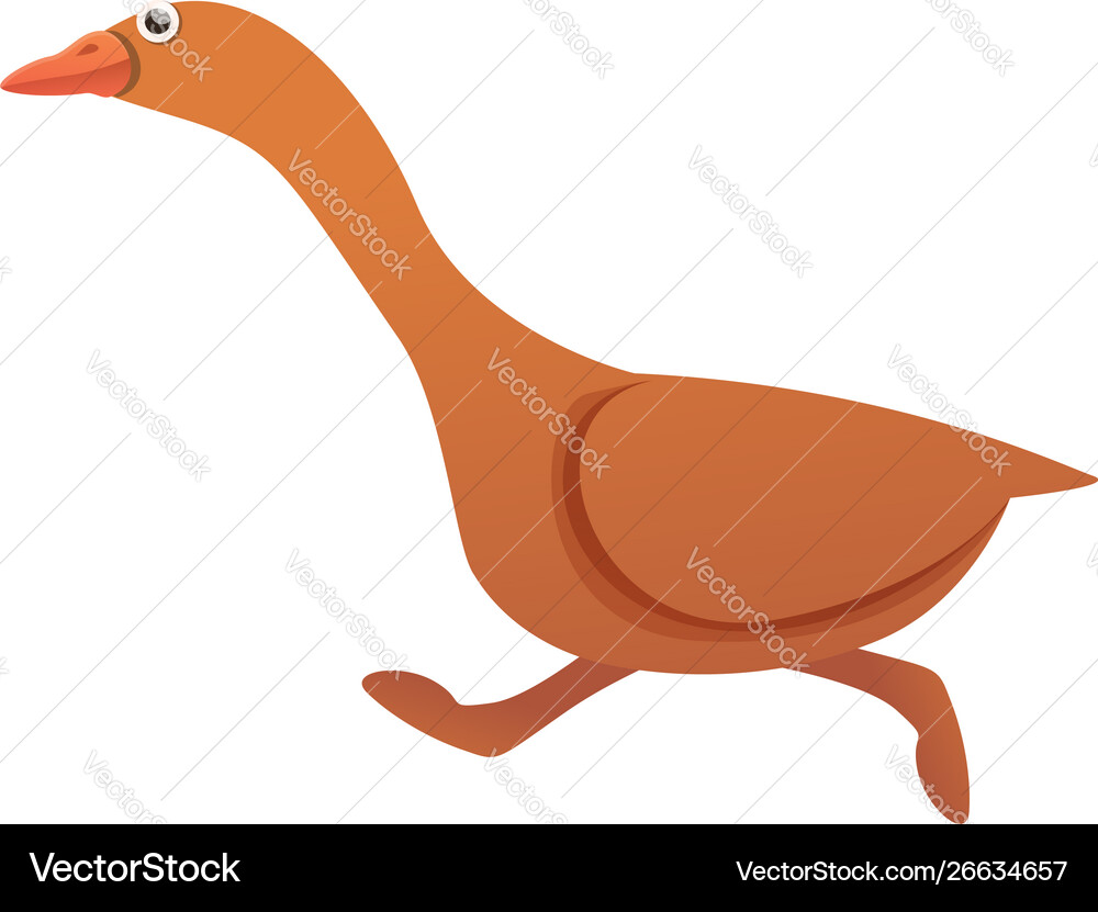 Running goose icon cartoon style Royalty Free Vector Image