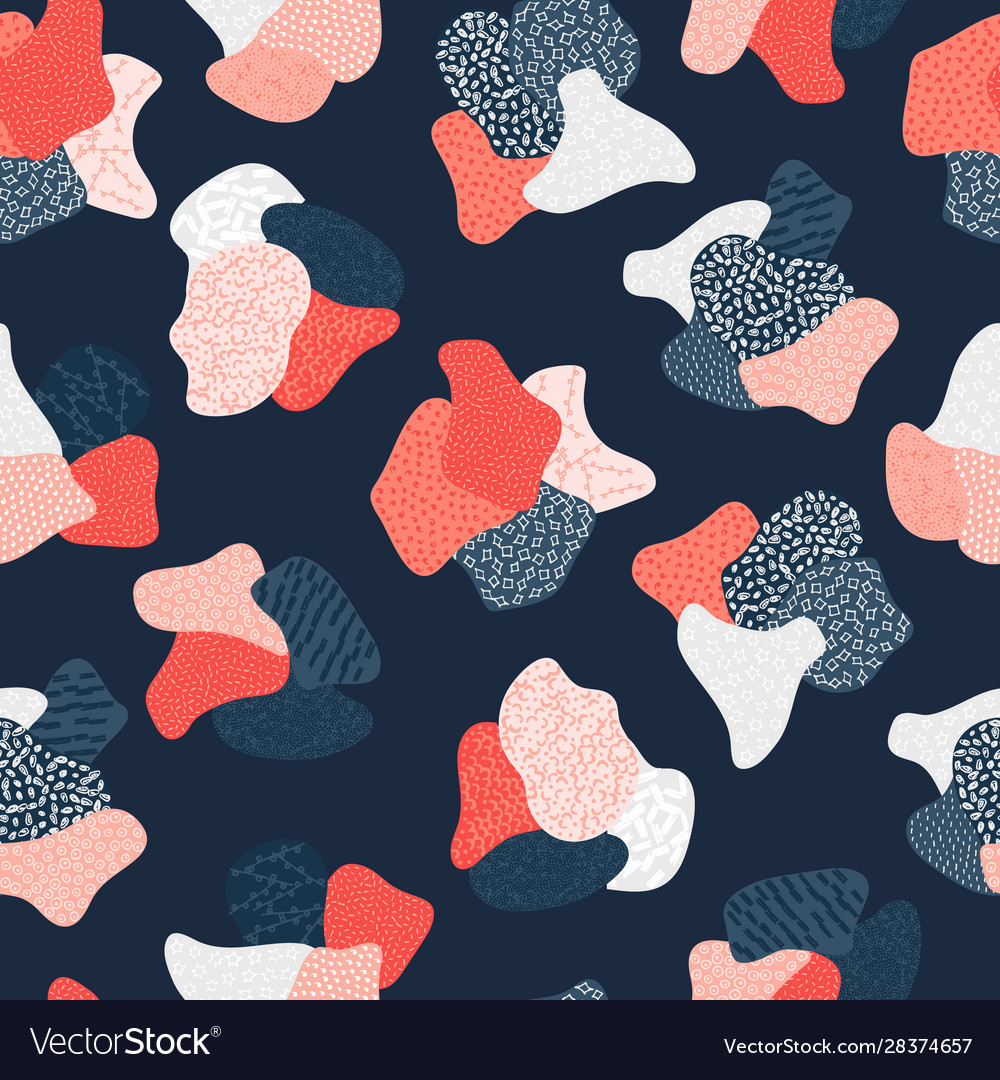 Seamless pattern with hand drawn abstract Vector Image