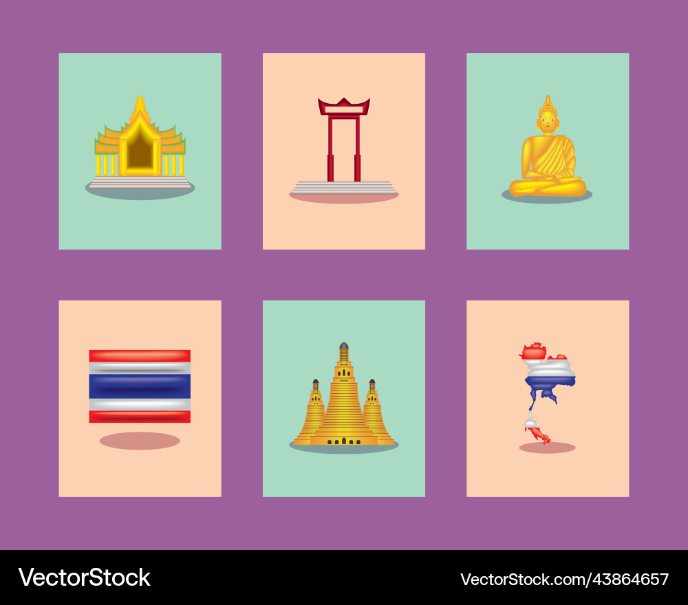 Set of loy krathong Royalty Free Vector Image - VectorStock