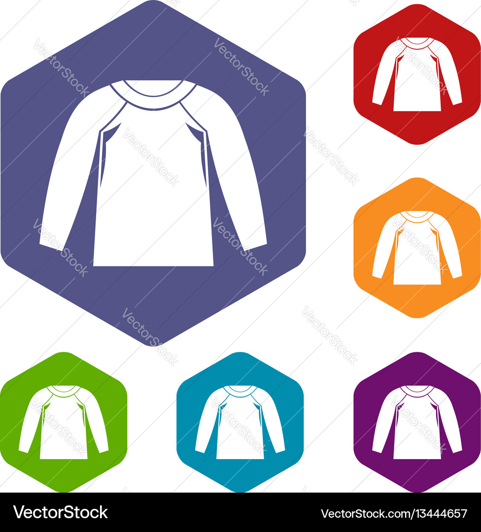 Sports jacket icons set Royalty Free Vector Image