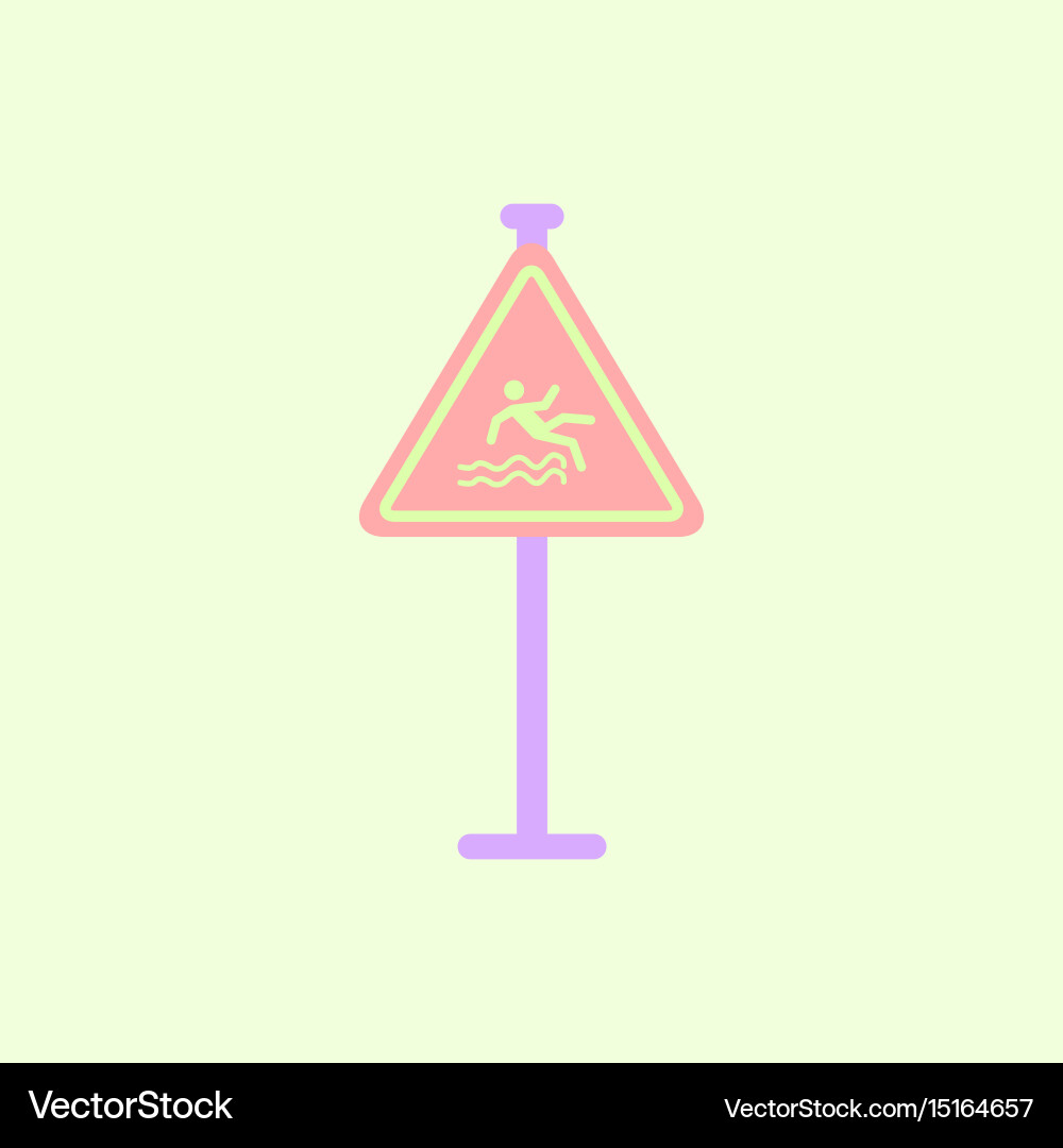 Traffic sign caution danger of falling Royalty Free Vector