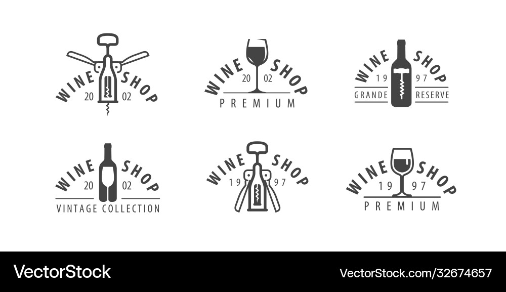 Wine logo or symbol winery winemaking drink Vector Image