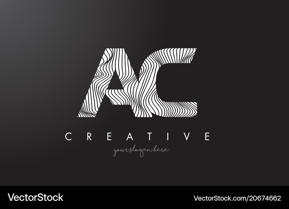Ac a c letter logo with zebra lines texture Vector Image