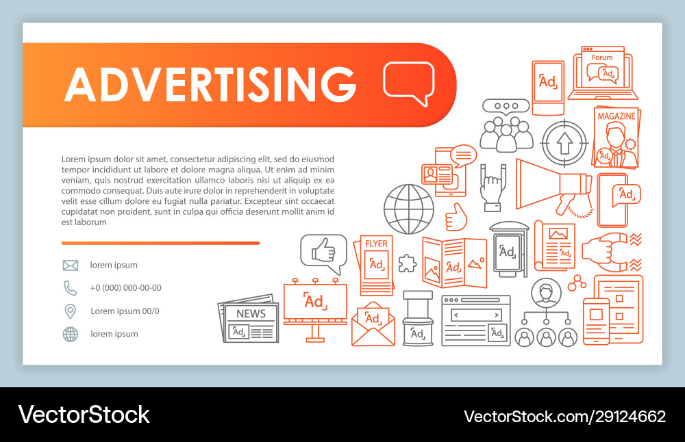 Advertising web banner business card template Vector Image