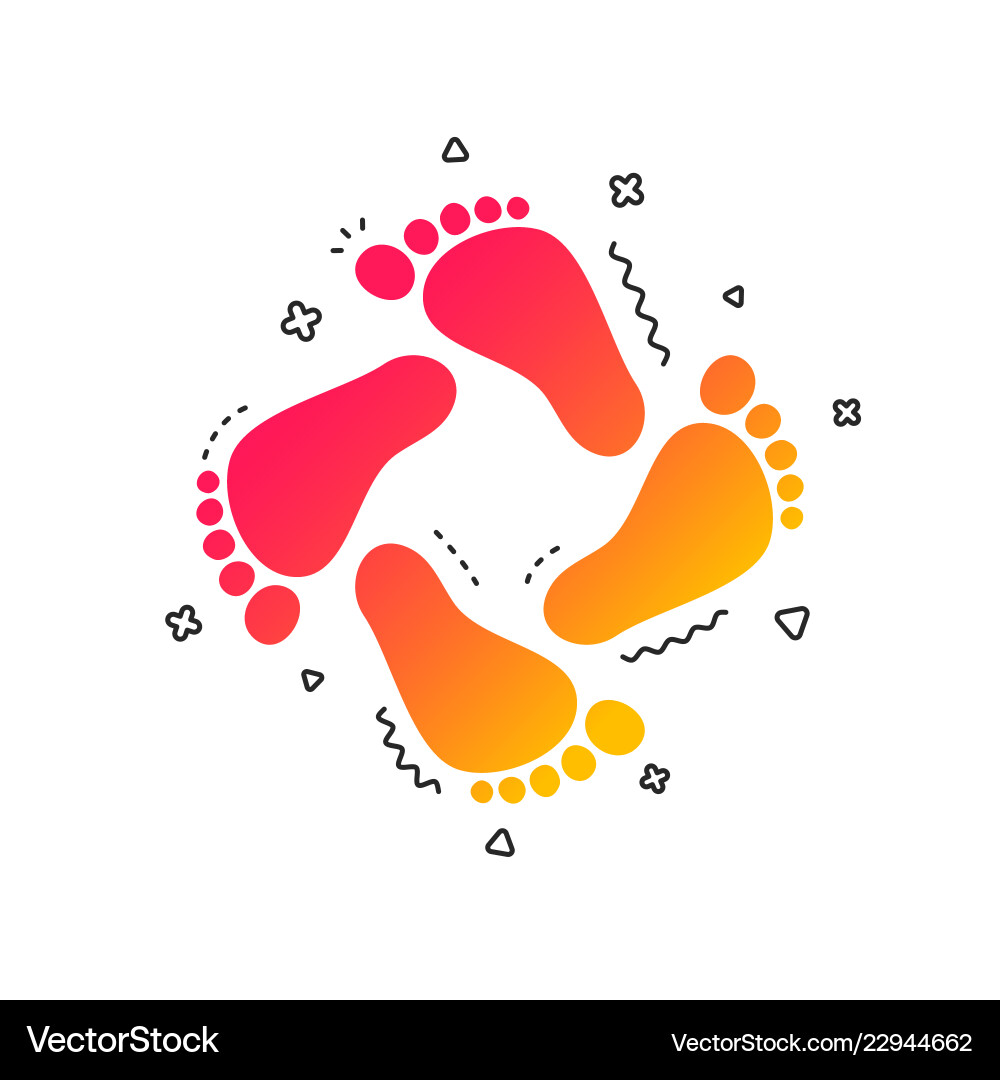 Baby footprints icon child barefoot steps Vector Image