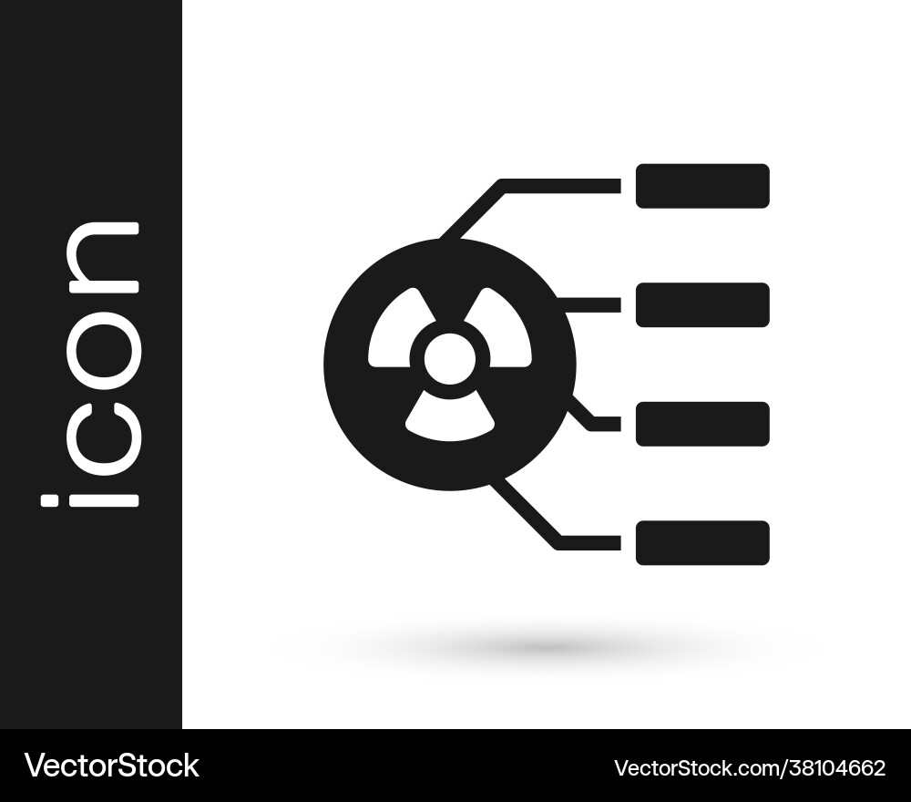 Black radioactive icon isolated on white Vector Image