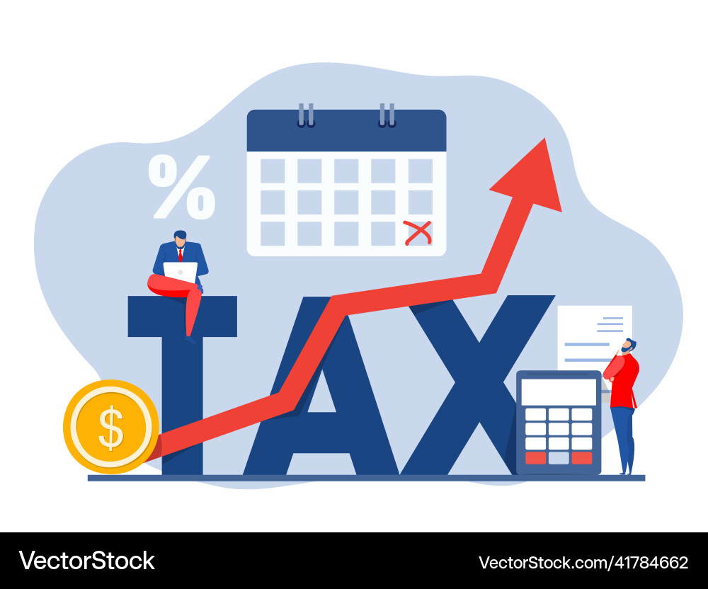 Business analyst tax with calculating Royalty Free Vector