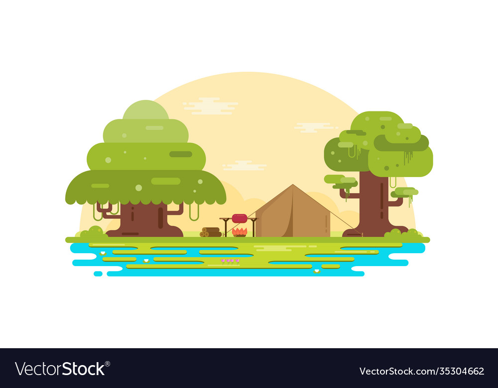 Camping Royalty Free Vector Image - VectorStock