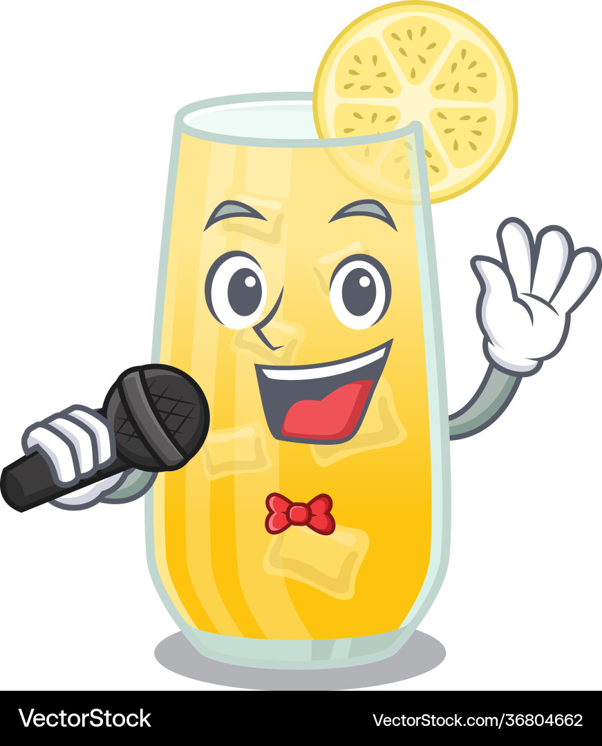 Cartoon character screwdriver cocktail sing Vector Image