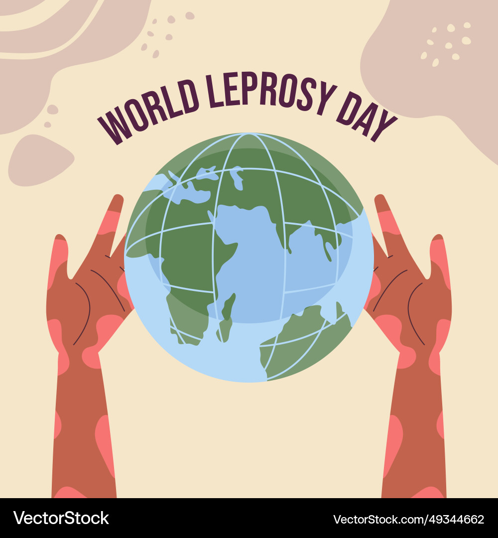 Free hand drawn world leprosy day Royalty Free Vector Image