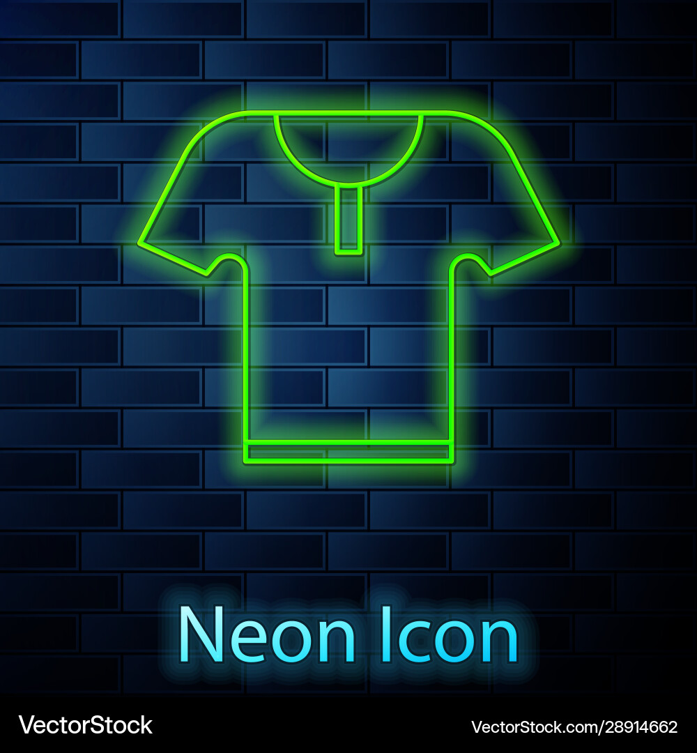 Glowing neon line body armor icon isolated Vector Image