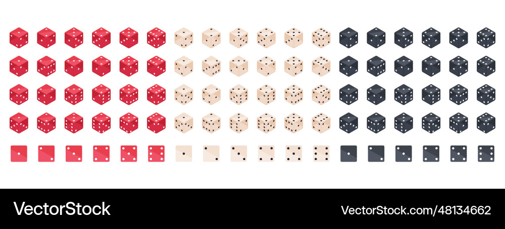 Isometric dice pieces gambling board games Vector Image