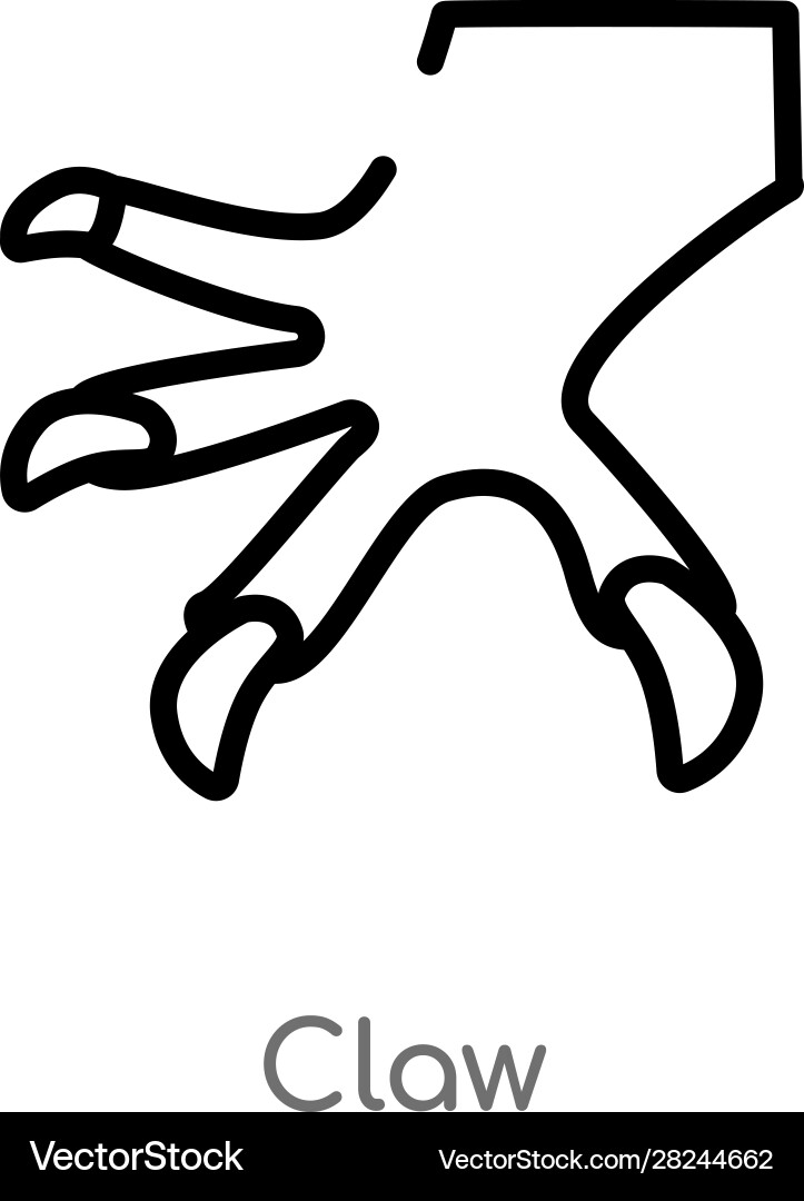Outline claw icon isolated black simple line Vector Image