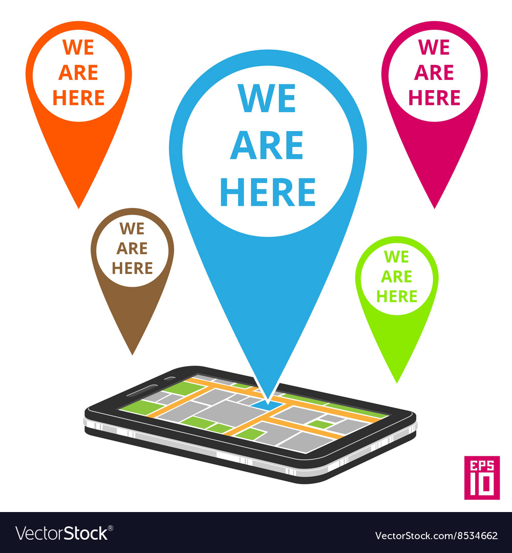 Phone map Royalty Free Vector Image - VectorStock