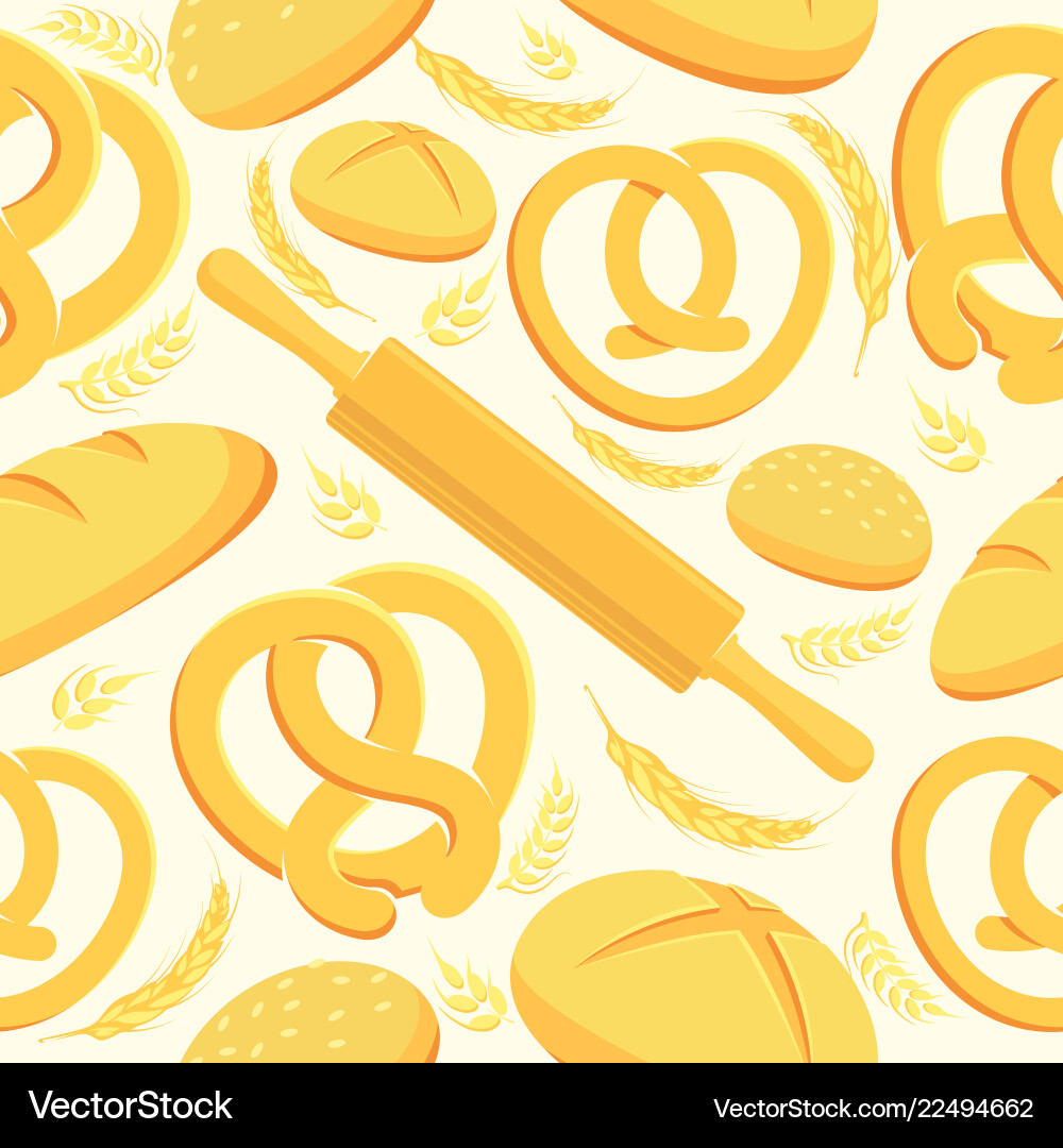 Seamless pattern with bakery and patisserie Vector Image
