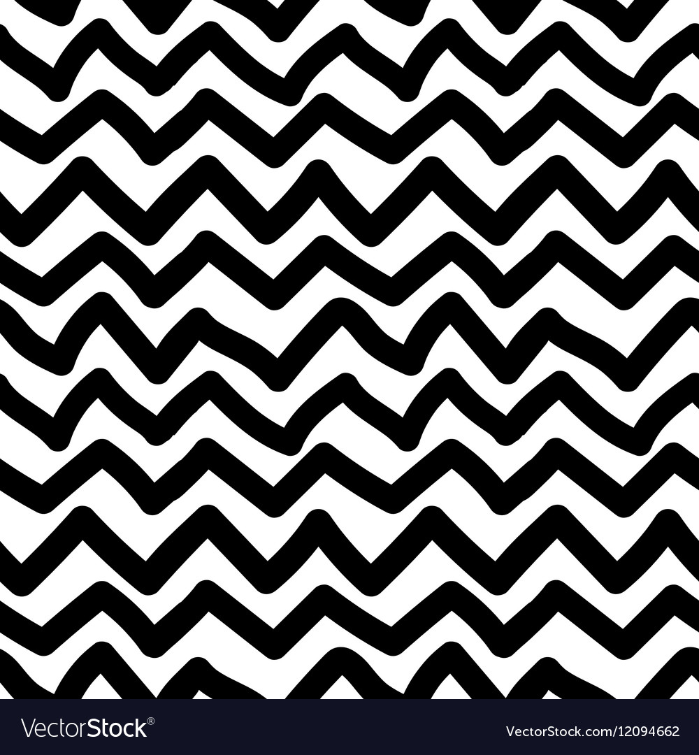 Seamless pattern with handdrawn zigzag lines Vector Image