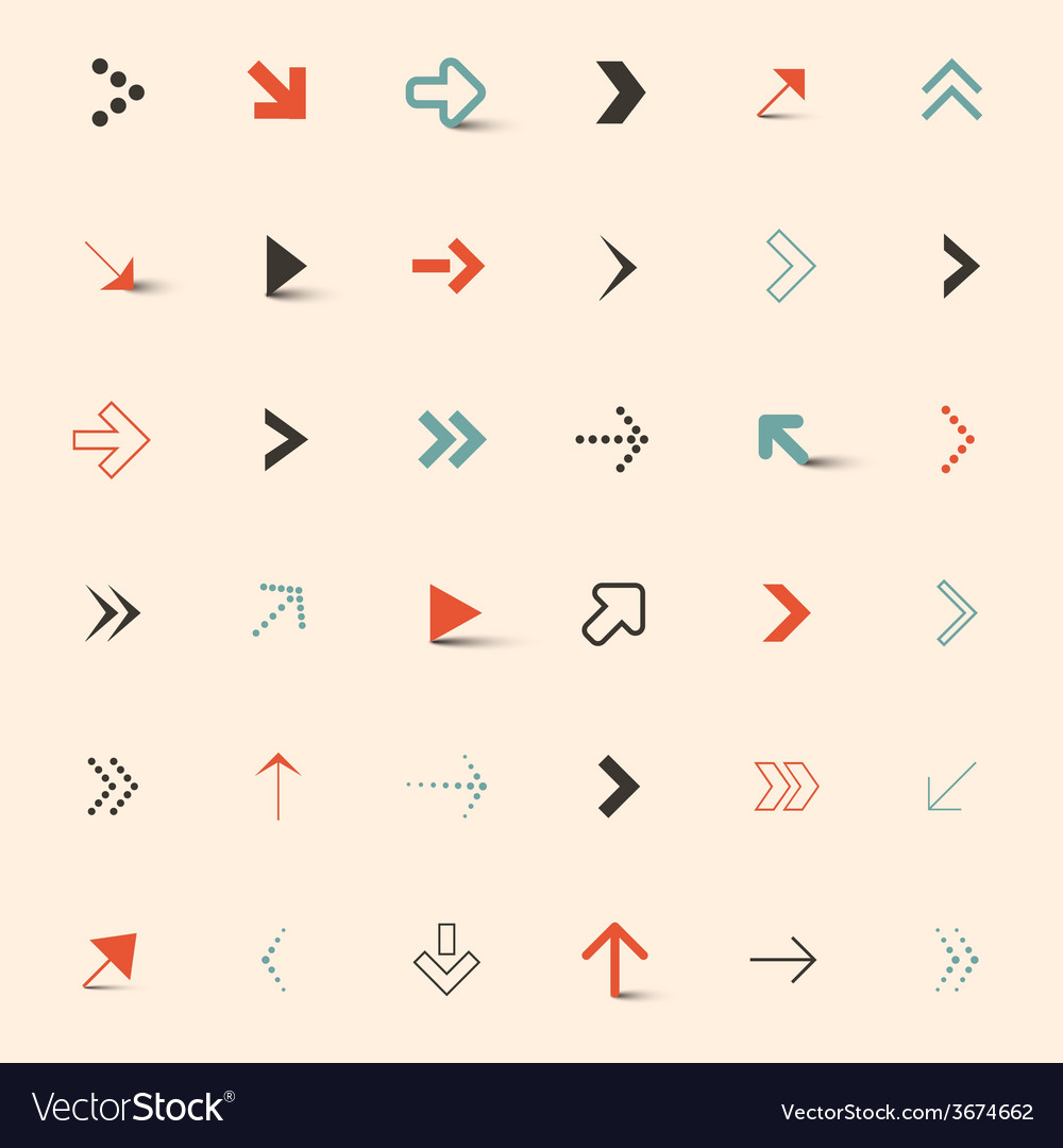 Simple arrows set Royalty Free Vector Image - VectorStock