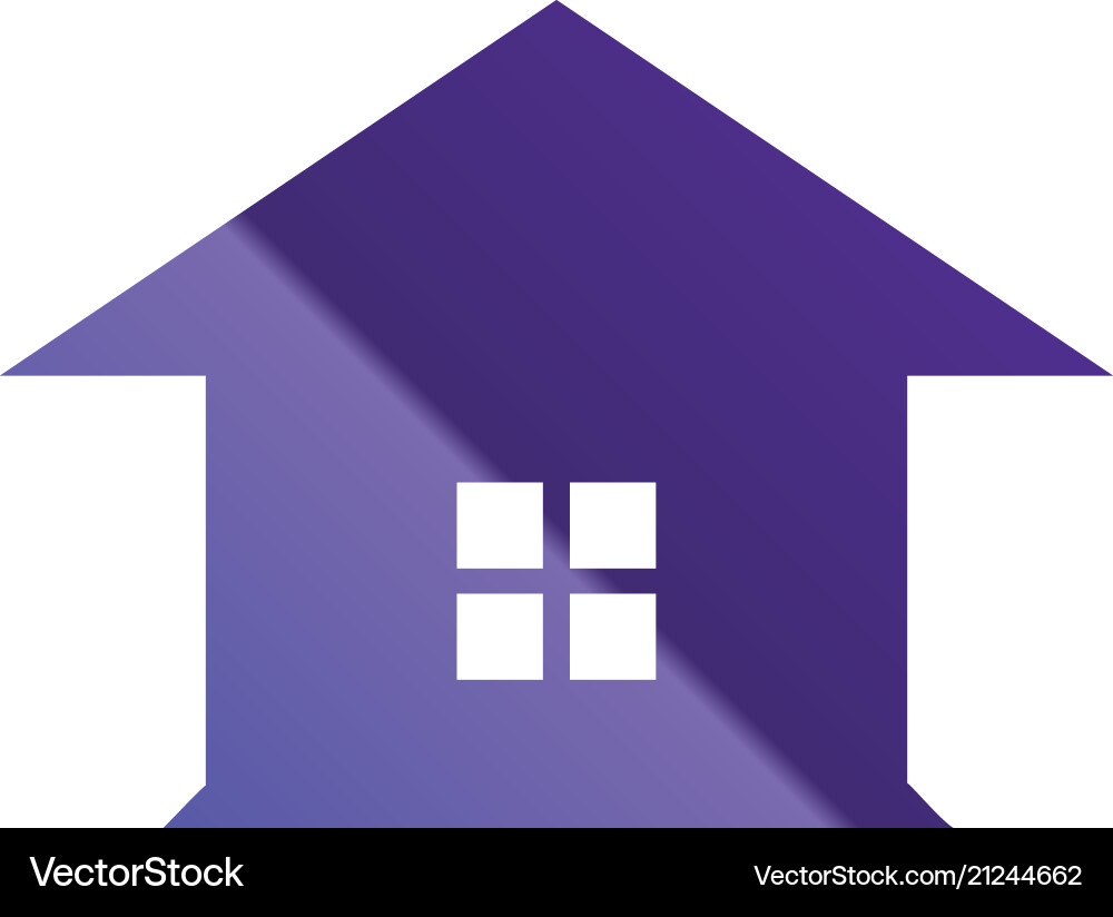 Simple glassy purple house logo template Vector Image