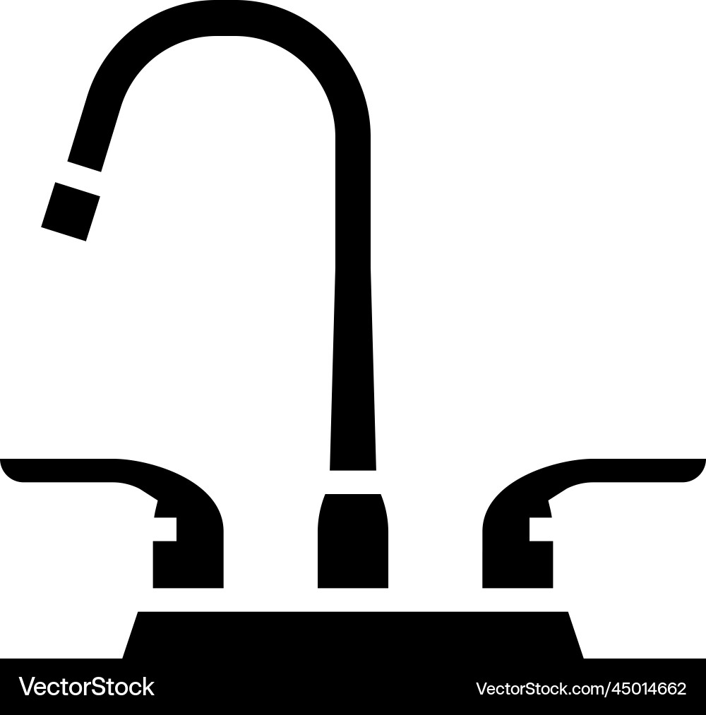 Sink faucet water glyph icon Royalty Free Vector Image