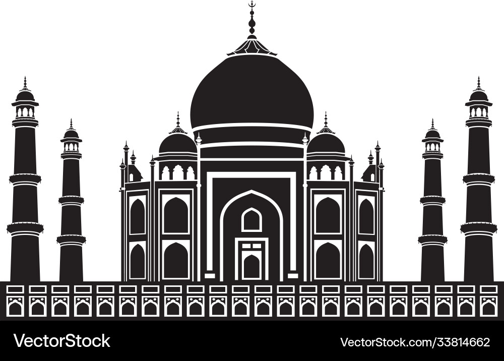 Taj mahal image in color Royalty Free Vector Image