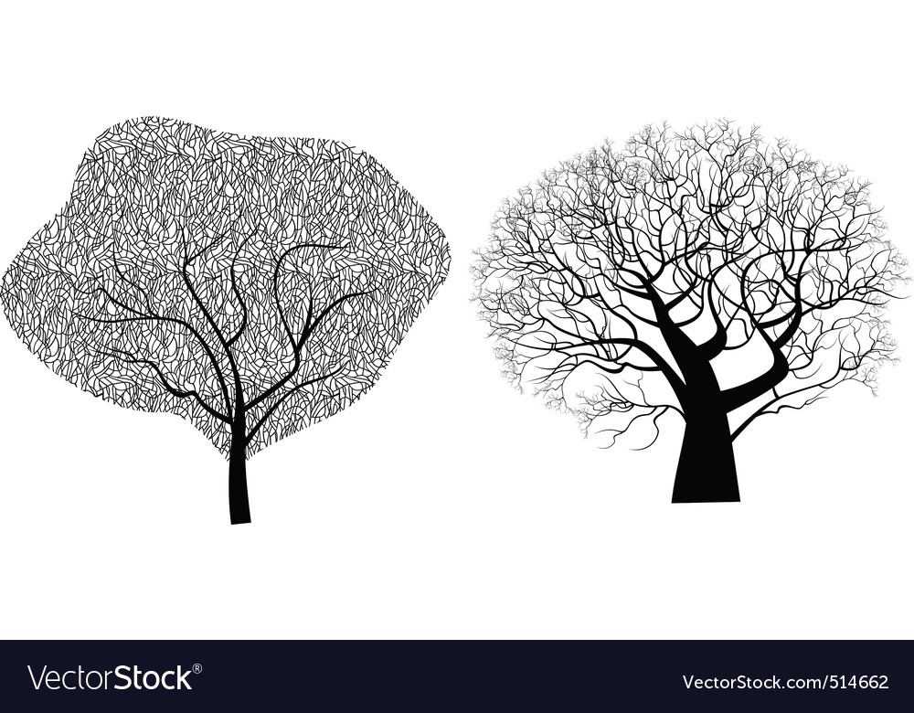 Two trees Royalty Free Vector Image - VectorStock