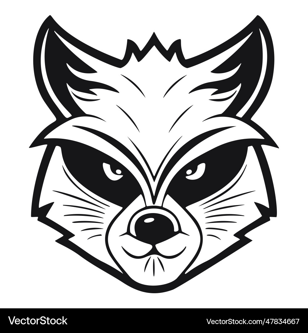 Angry raccoon silhouette icon Royalty Free Vector Image