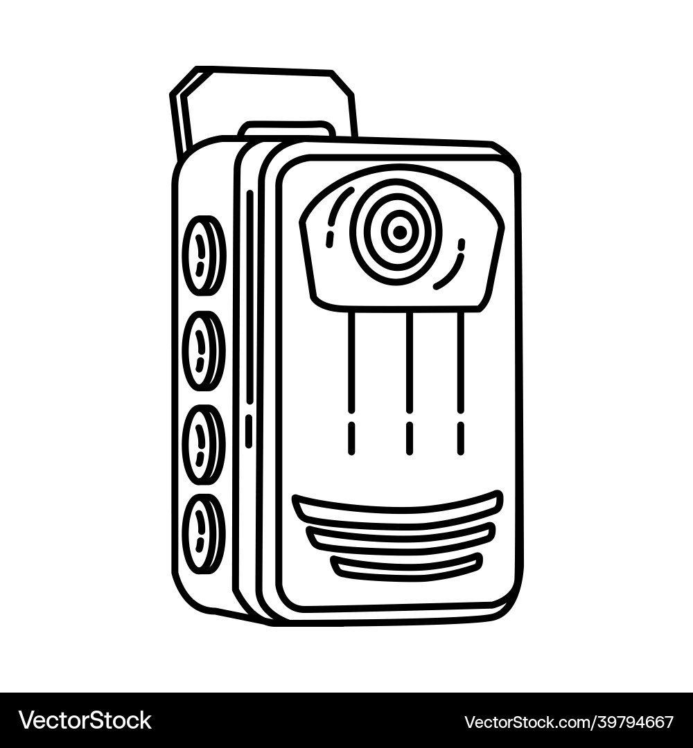 Body camera icon doodle hand drawn or outline Vector Image