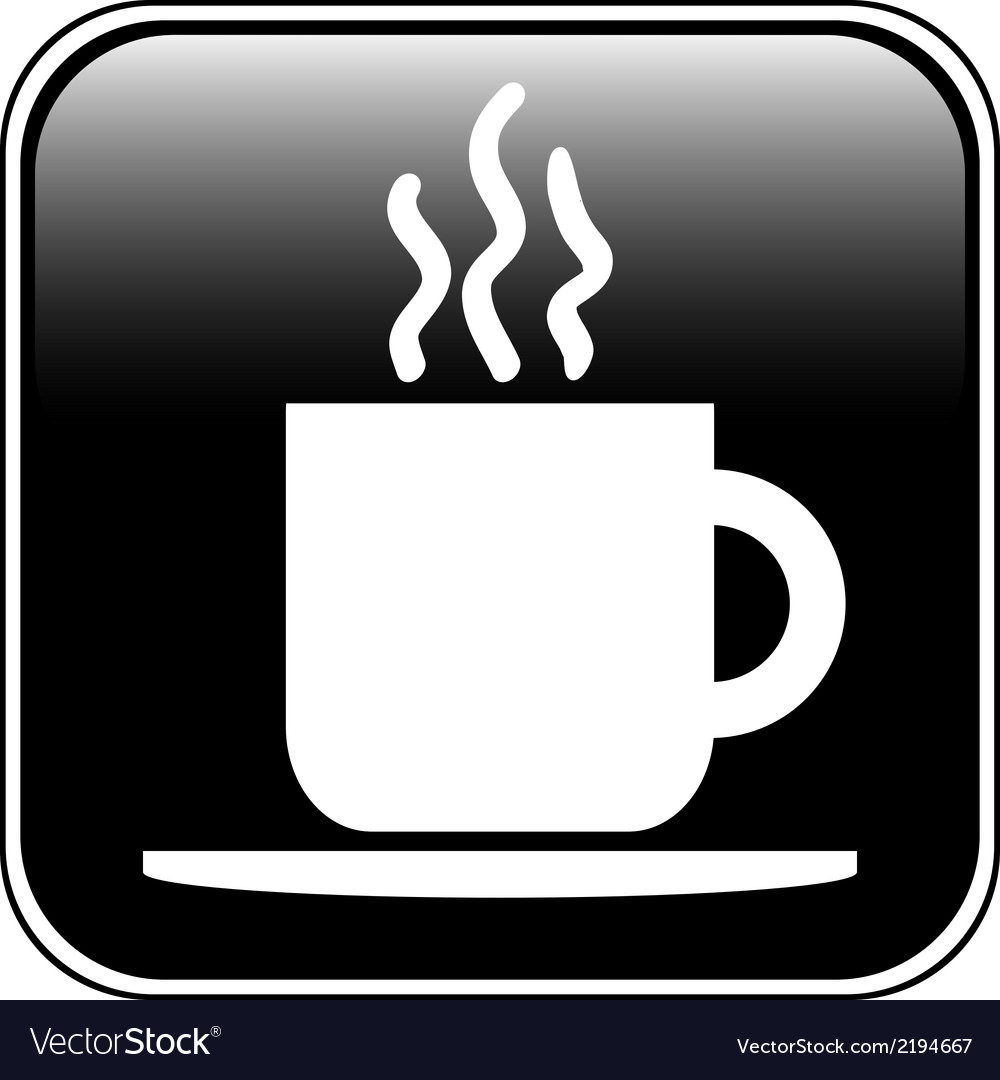 Coffee button Royalty Free Vector Image - VectorStock
